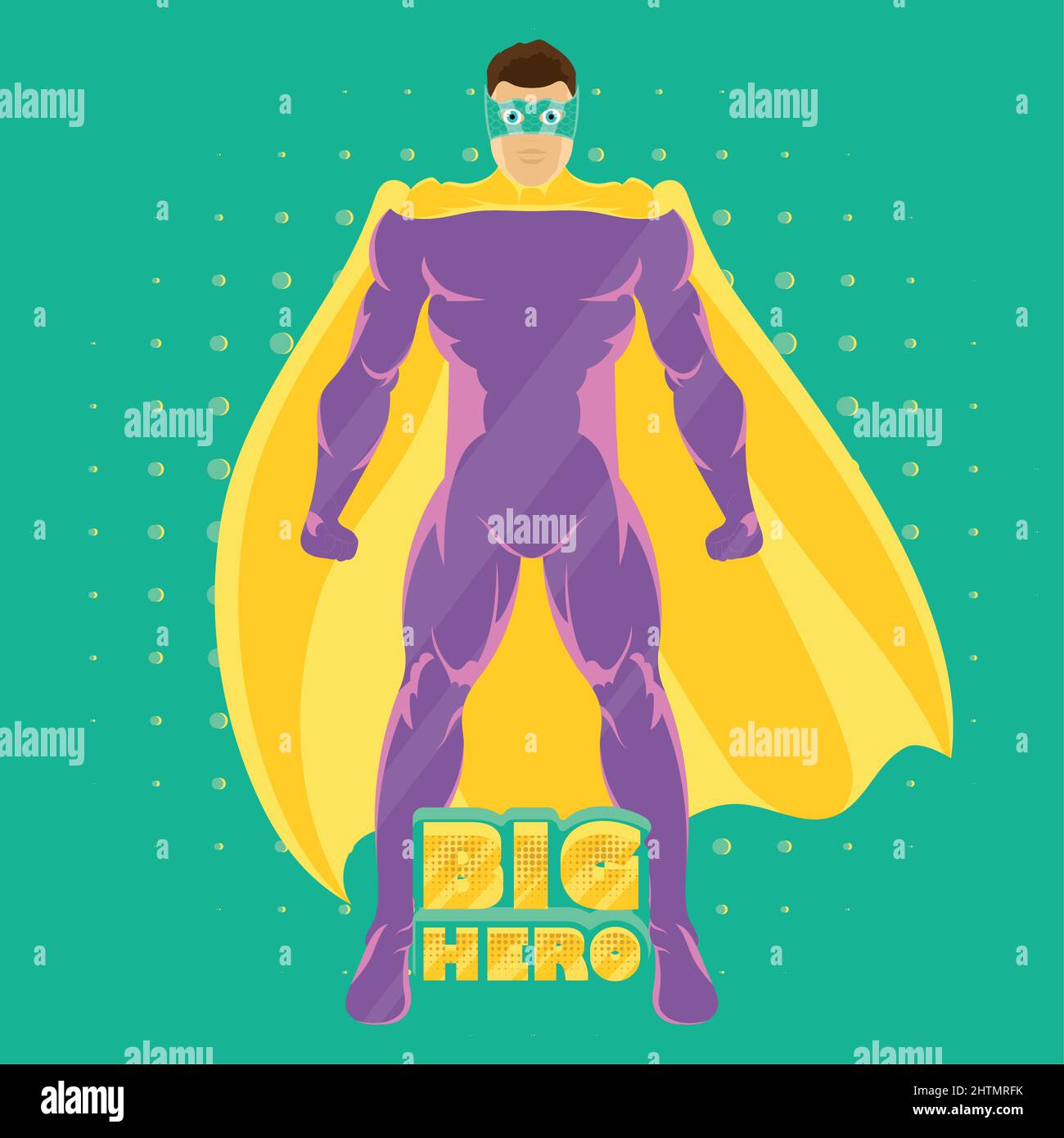 Isolated male superhero cartoon on halftone background Vector Stock ...
