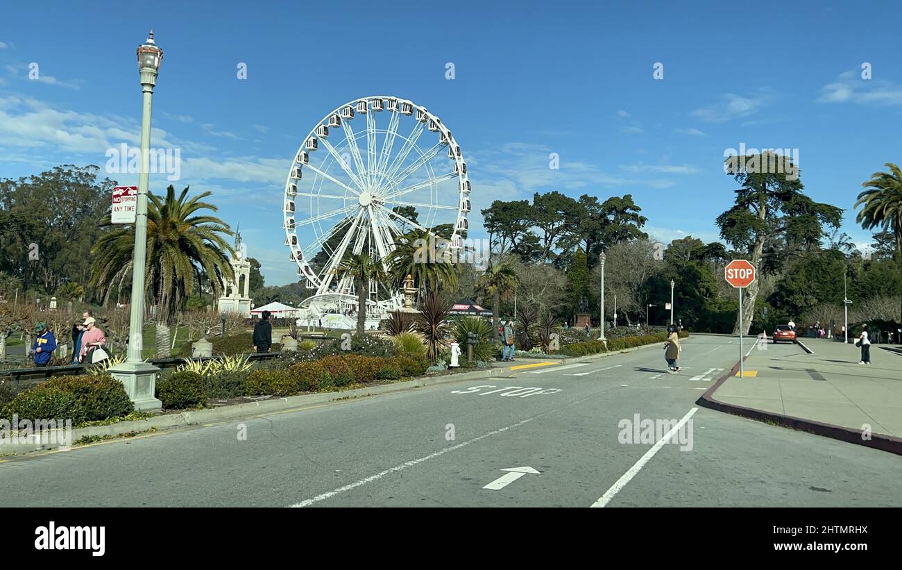 SkyStar wheel, a ferris wheel, is visible at Golden Gate Park, San ...