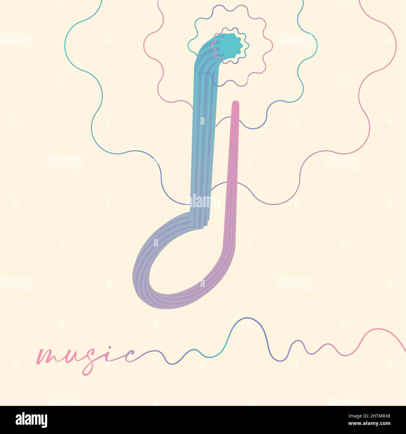 Colored music template with a blue musical note Vector Stock Vector ...