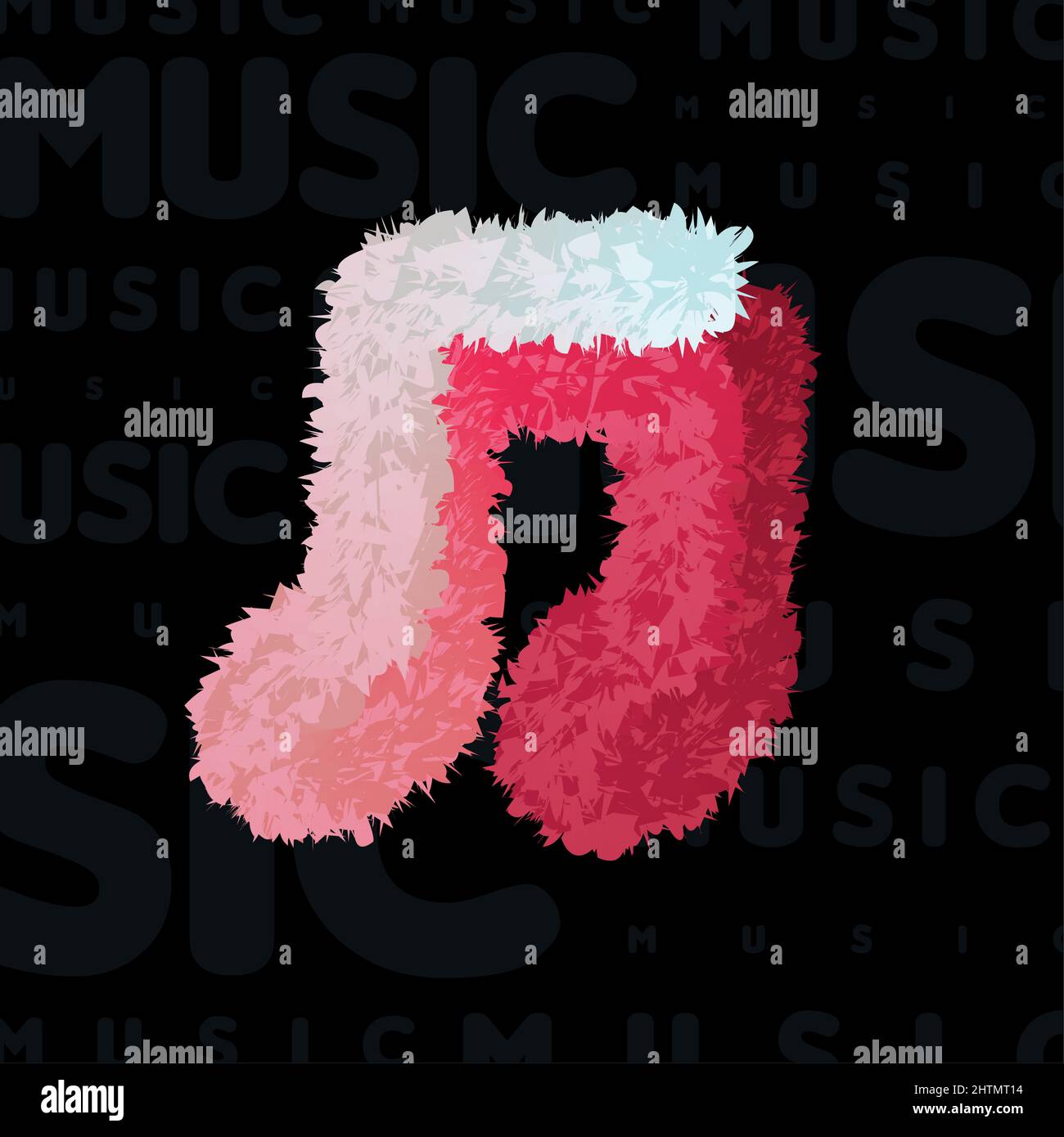 Black music template with fluffy quaver musical note Vector Stock ...