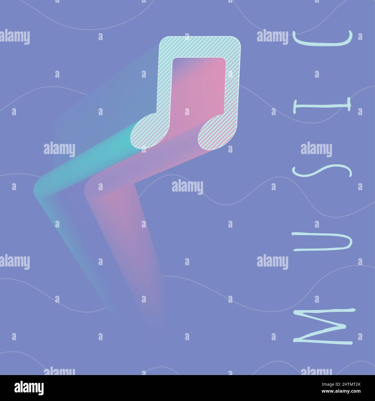 Blue music template with quaver musical note Vector Stock Vector Image ...