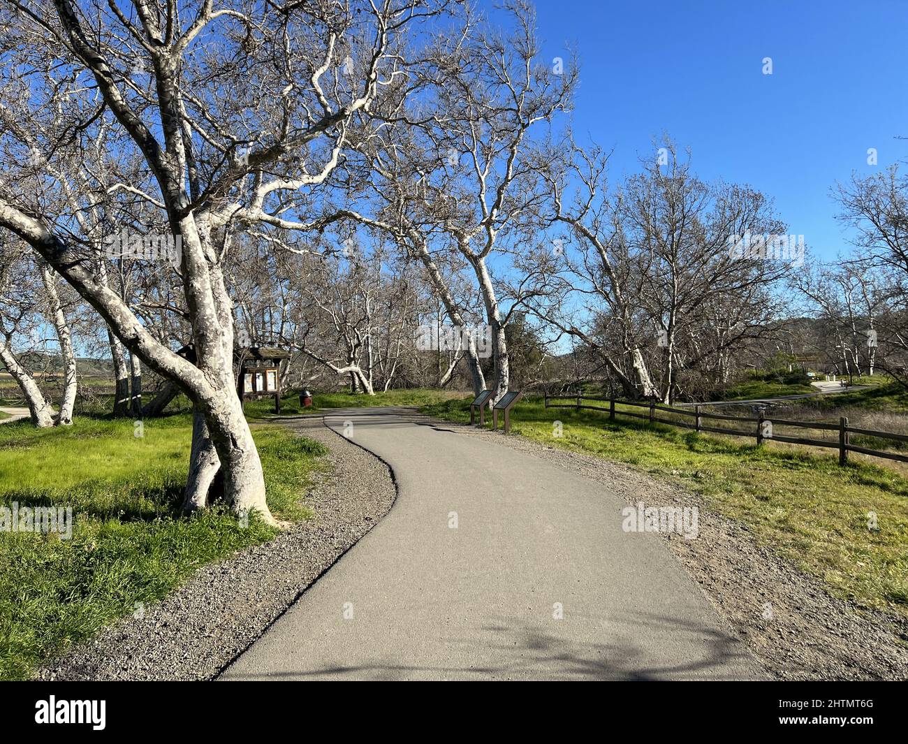 Walking path at Sycamore Grove Park, Livermore, California, February 8 ...