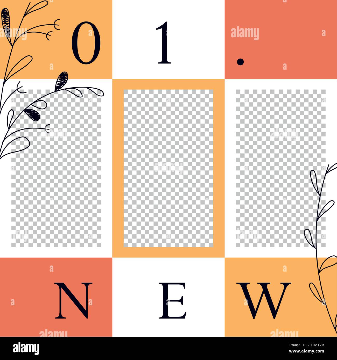Colored empty social network new post template Vector Stock Vector ...