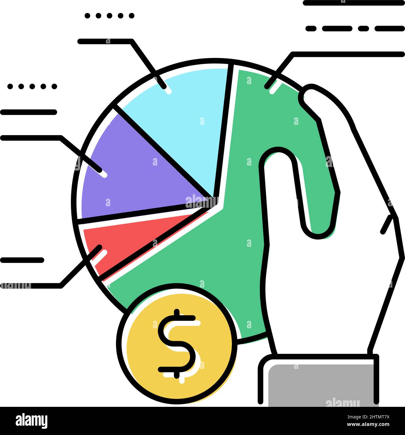 profit share color icon vector illustration Stock Vector Image & Art ...
