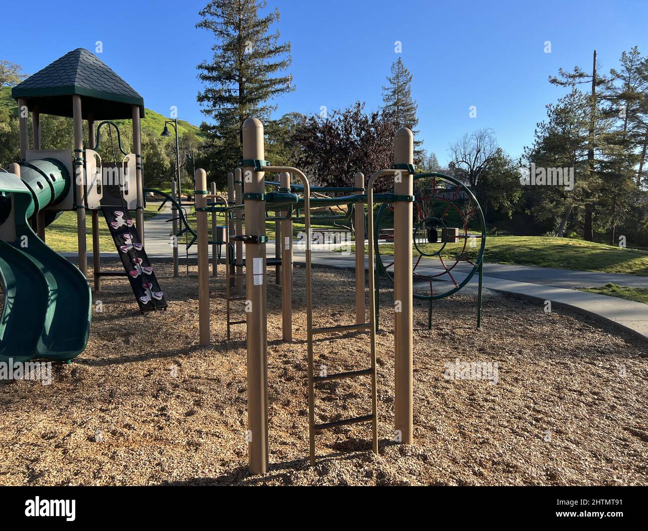 Playground equipment at Golden Hills Park in Martinez, California ...