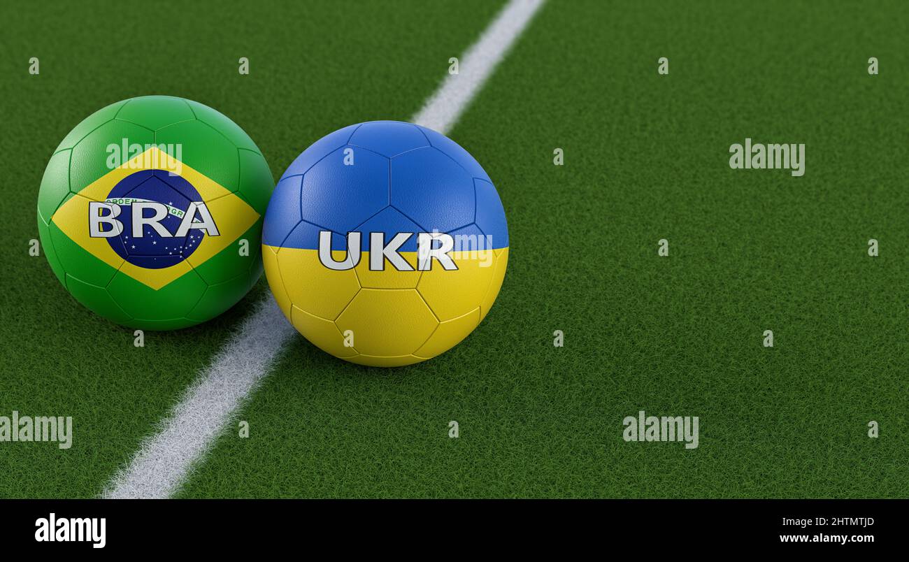Ukraine vs. Brazil Soccer Match - Leather balls in Ukraine and Brazil ...