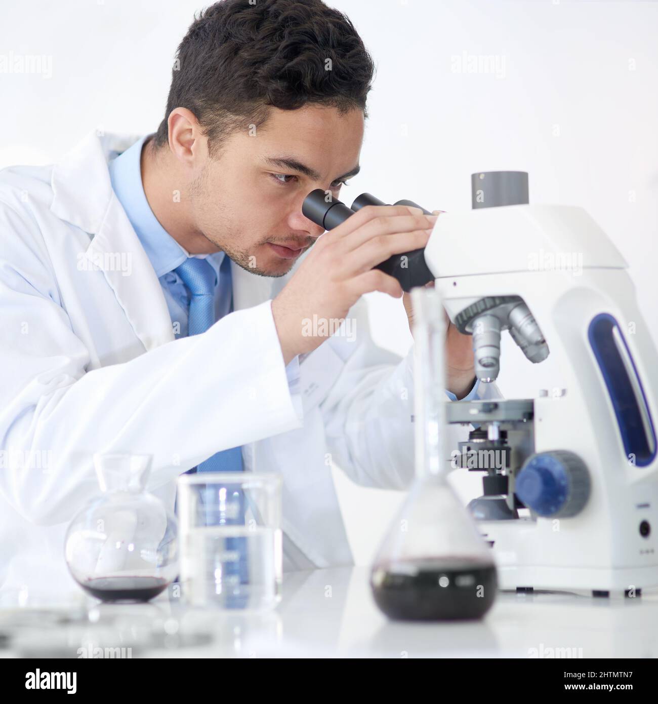 Identifying microorganisms that are causing infection. Cropped shot of ...
