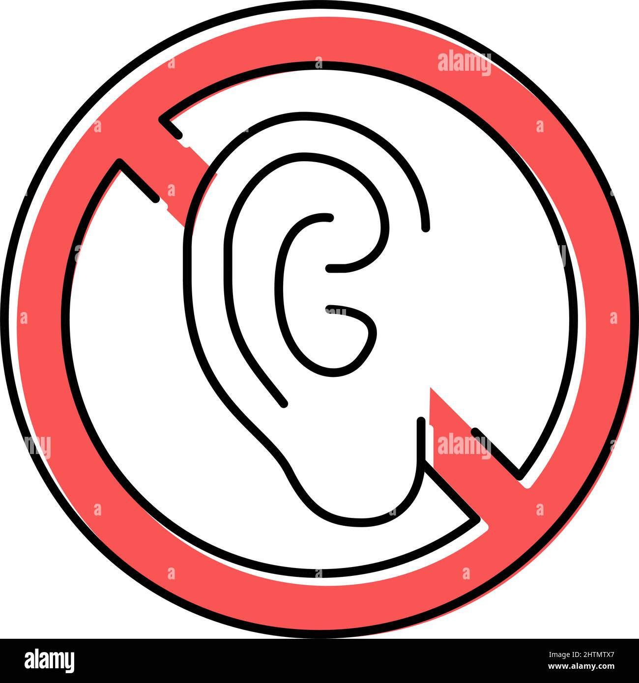 deaf sign color icon vector illustration Stock Vector Image & Art - Alamy