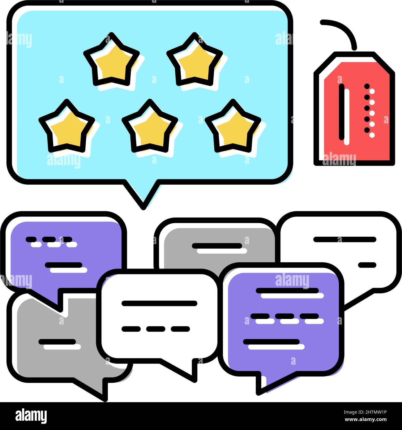 reviews reputation management color icon vector illustration Stock ...