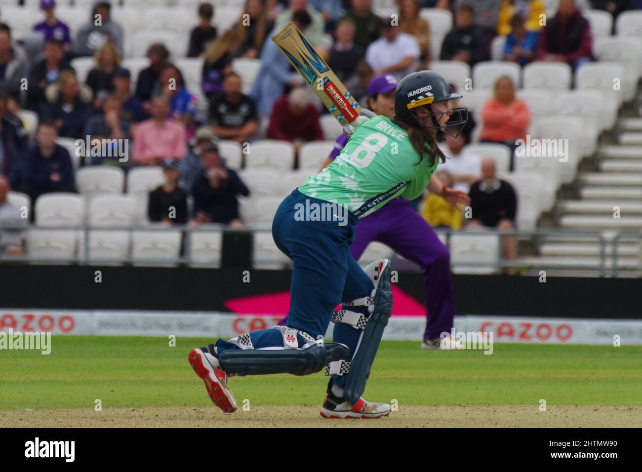 Leeds, England, 31 July 2021. Sarah Bryce batting for Oval Invincibles ...