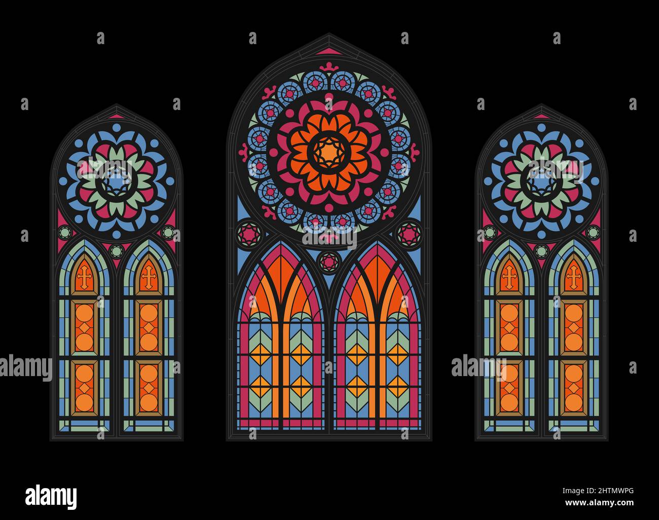 Gothic Stained Glass Mosaic Window 413 Mosaic Stained Glass Windows
