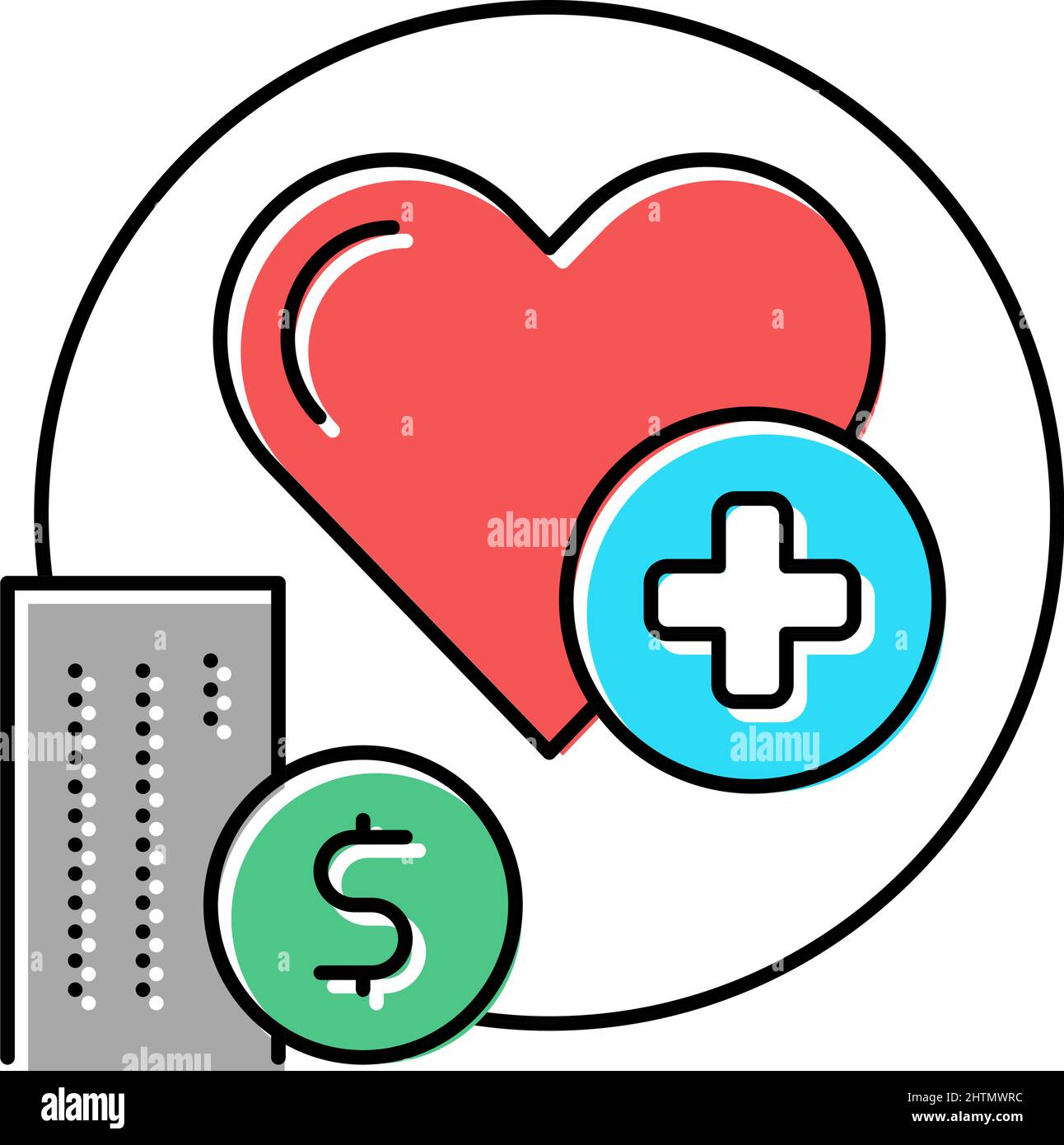 health care benefits color icon vector illustration Stock Vector Image ...