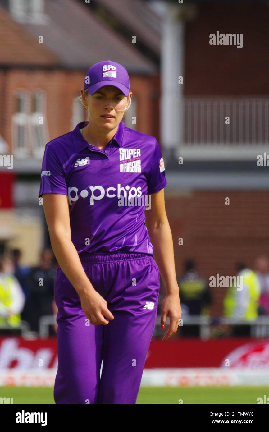 Leeds, England, 31 July 2021. Phoebe Graham fielding for Northern ...