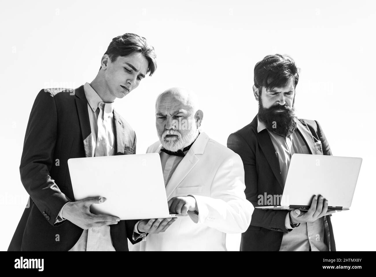 Business teamwork concept. Coworkers. CEO. Team with laptop. Business ...