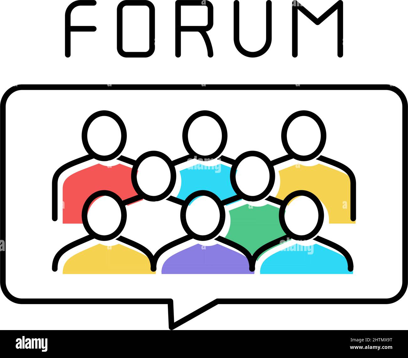 meeting on forum color icon vector illustration Stock Vector Image ...