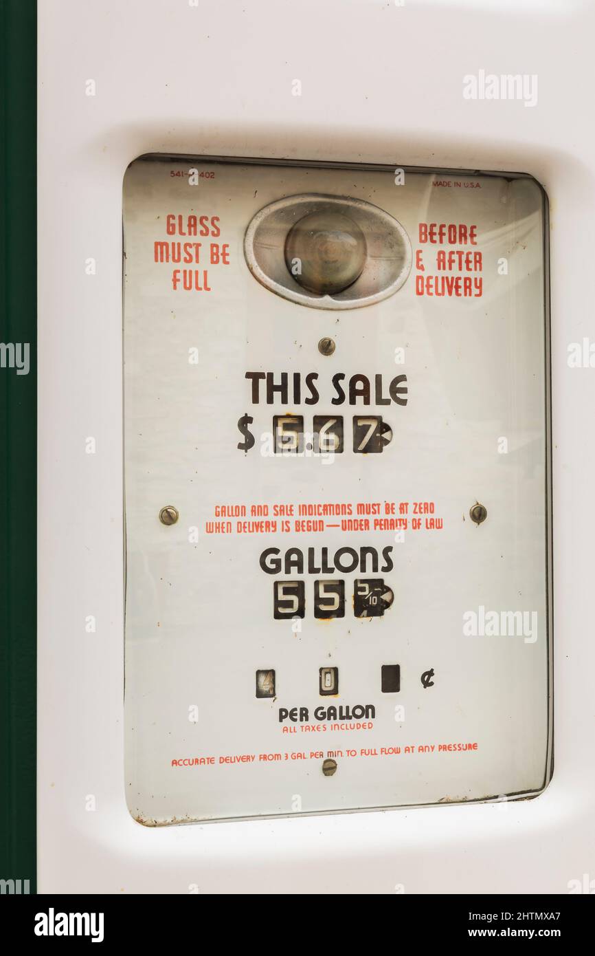 Vintage gas pump with price of gasoline displayed Stock Photo - Alamy
