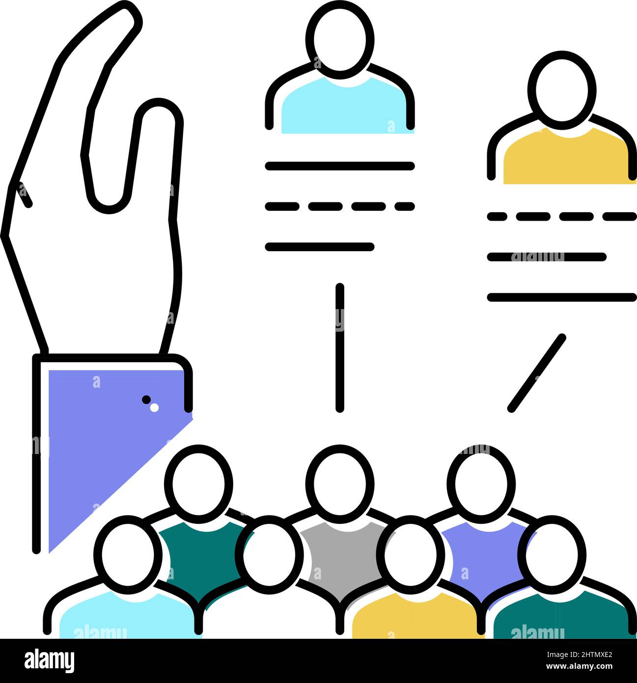 identification of management team color icon vector illustration Stock ...