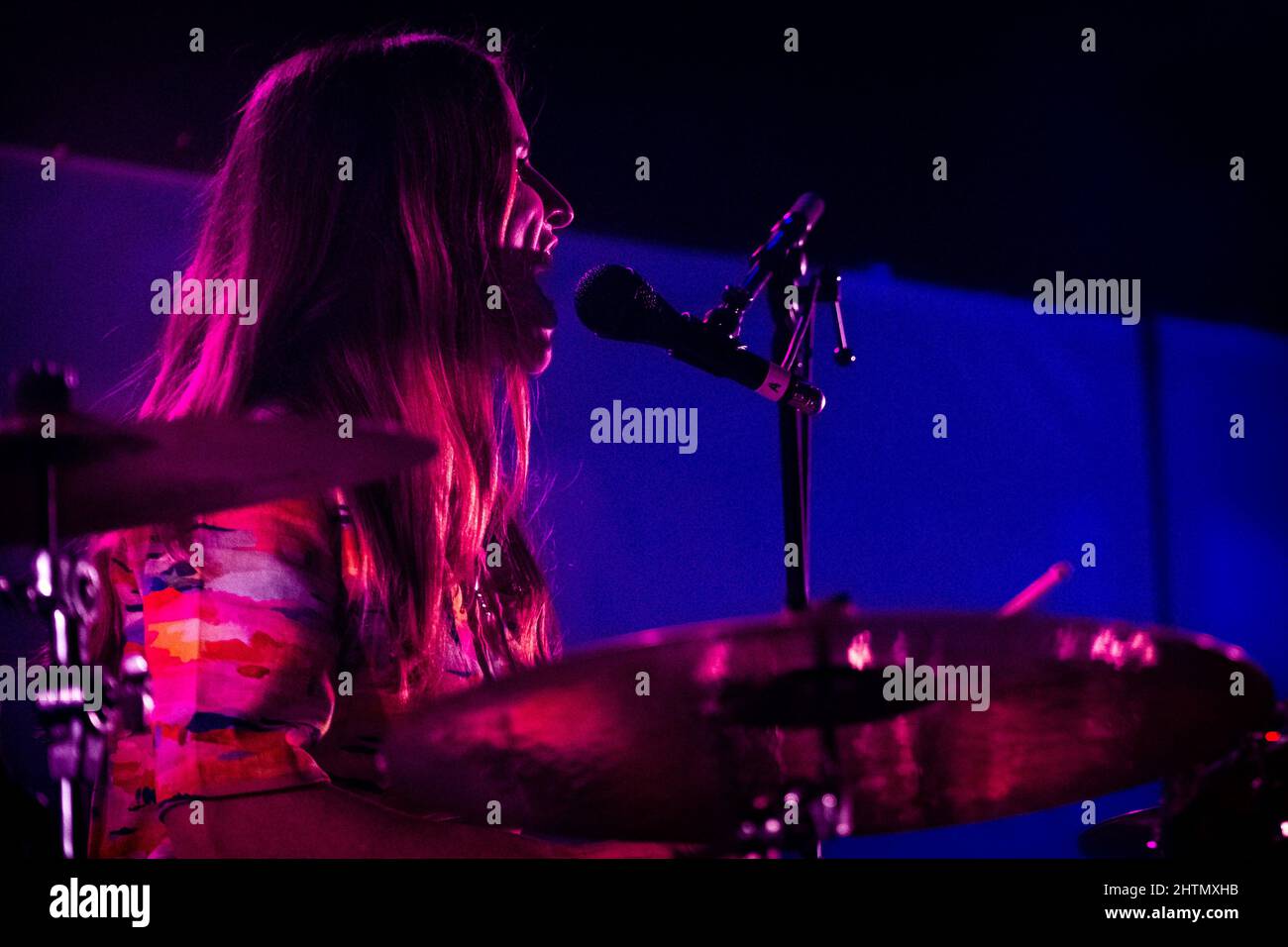 Anna Prior of British electronic band, Metronomy, performing live at ...