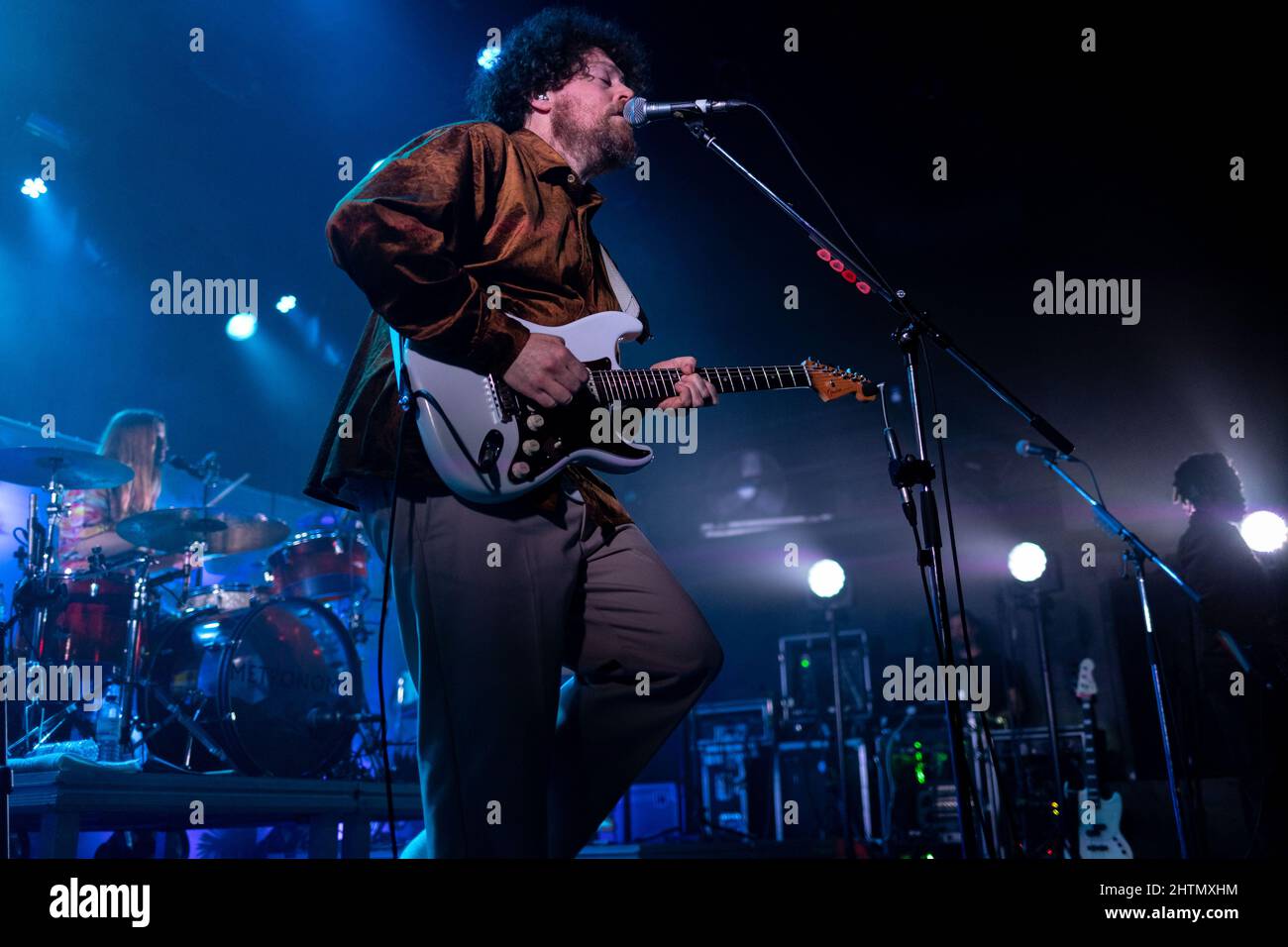 Joseph Mount of British electronic band, Metronomy, performing live at ...
