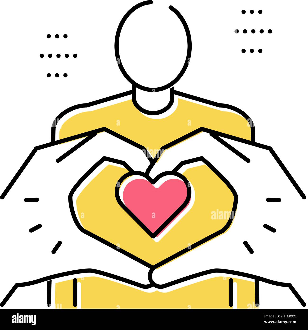 heart gesture on human body color icon vector illustration Stock Vector ...