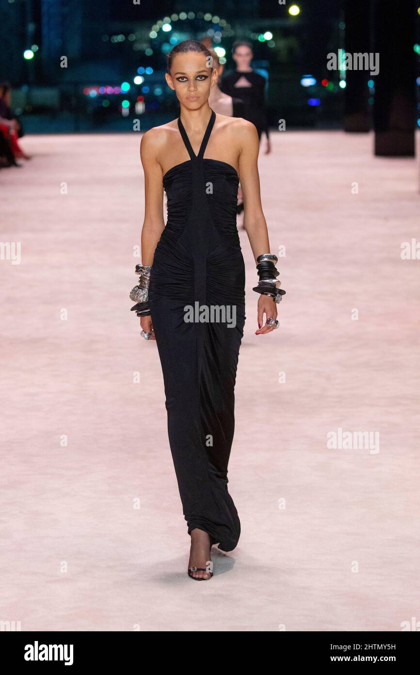 Paris, France. 01st Mar, 2022. Model Binx Walton walks on the runway at ...