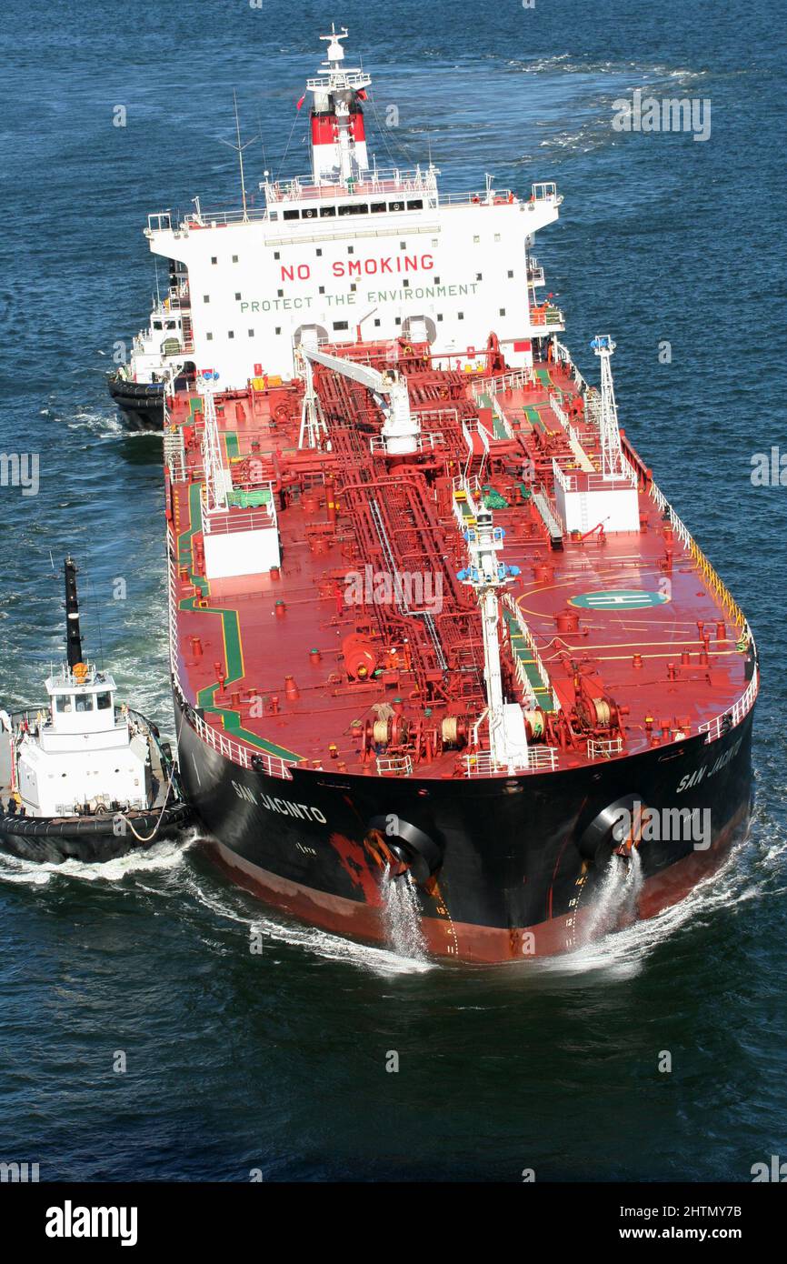 LARGE TANKER SHIP CARRYING CHEMICALS ENTERING SYDNEY HARBOUR GUIDED BY ...