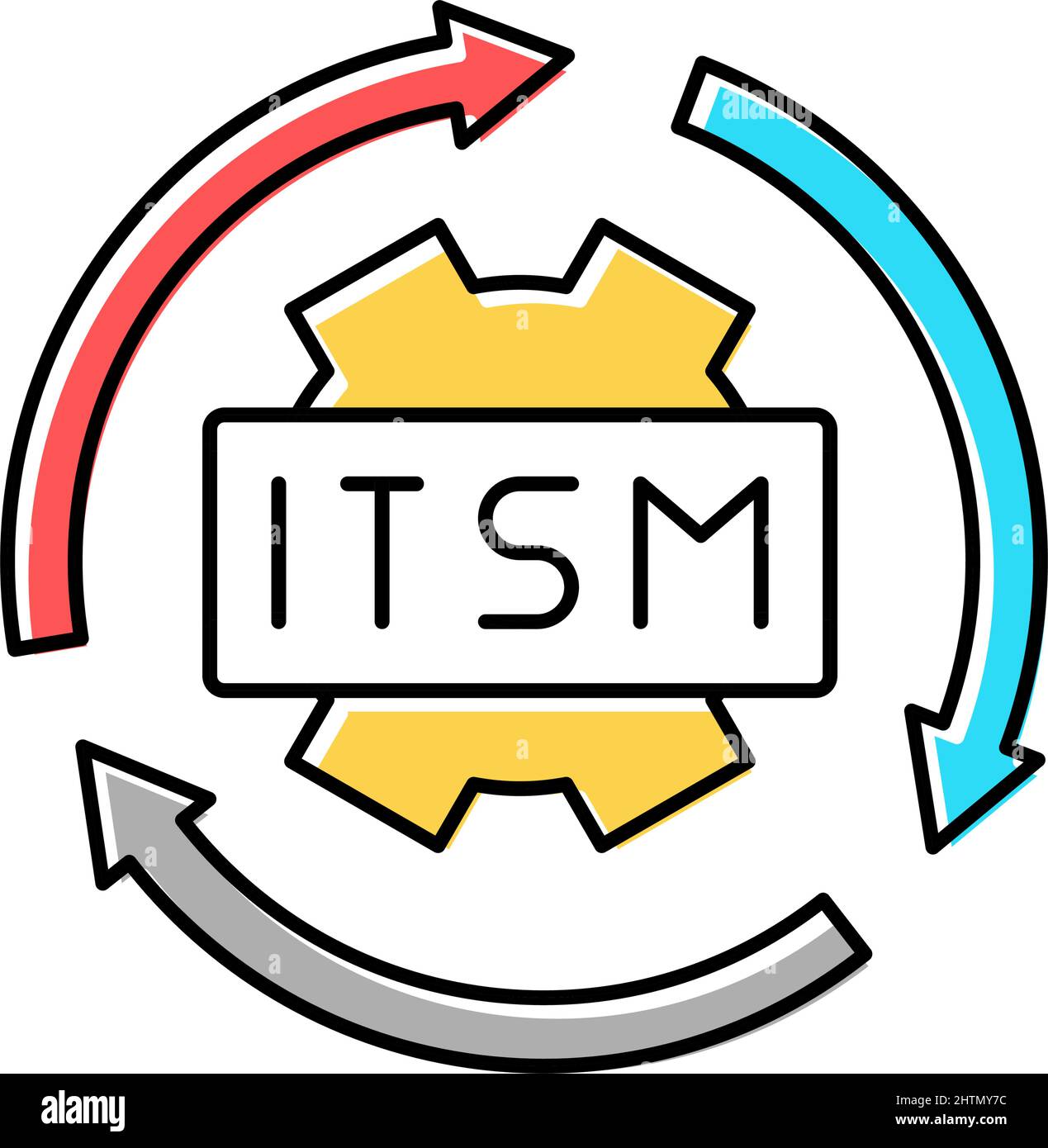 it service management color icon vector illustration Stock Vector Image ...