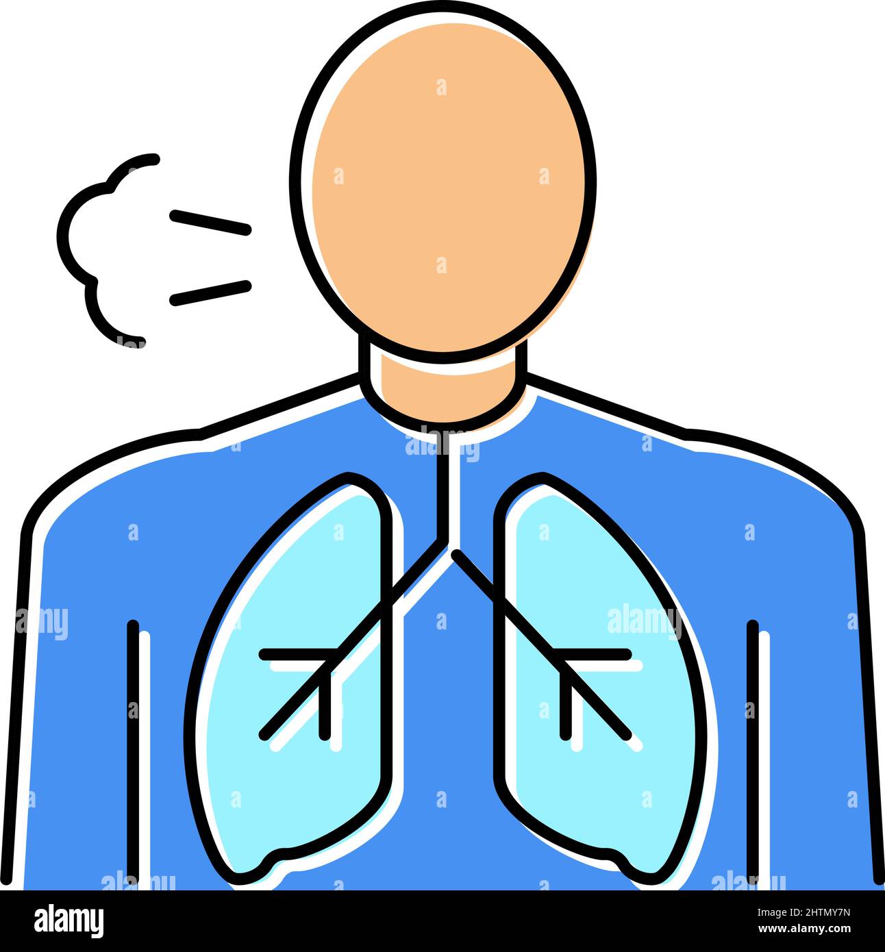 shortness of breath color icon vector illustration Stock Vector Image ...