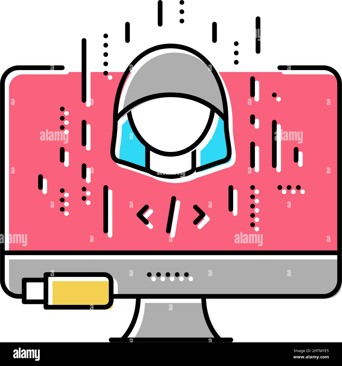 hacked software color icon vector illustration Stock Vector Image & Art ...