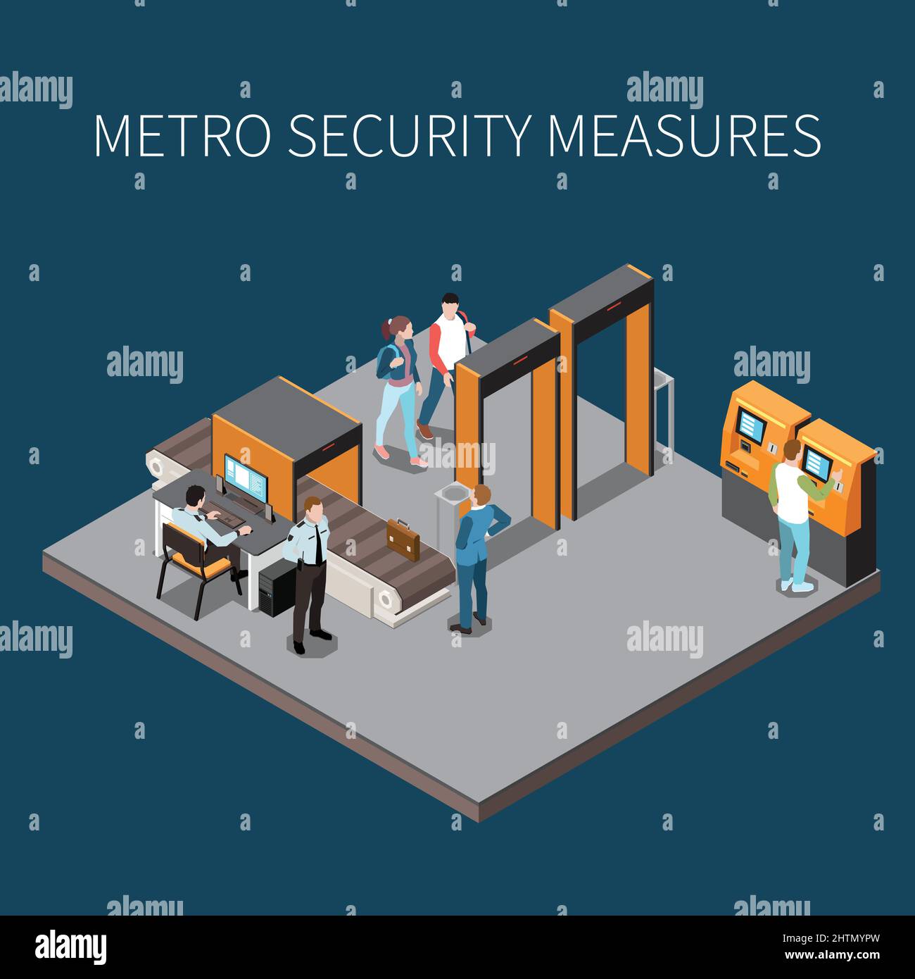 Underground subway security service metro station access control gates ...