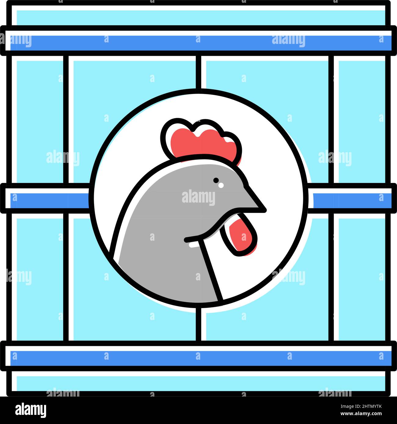 chicken in box color icon vector illustration Stock Vector Image & Art ...