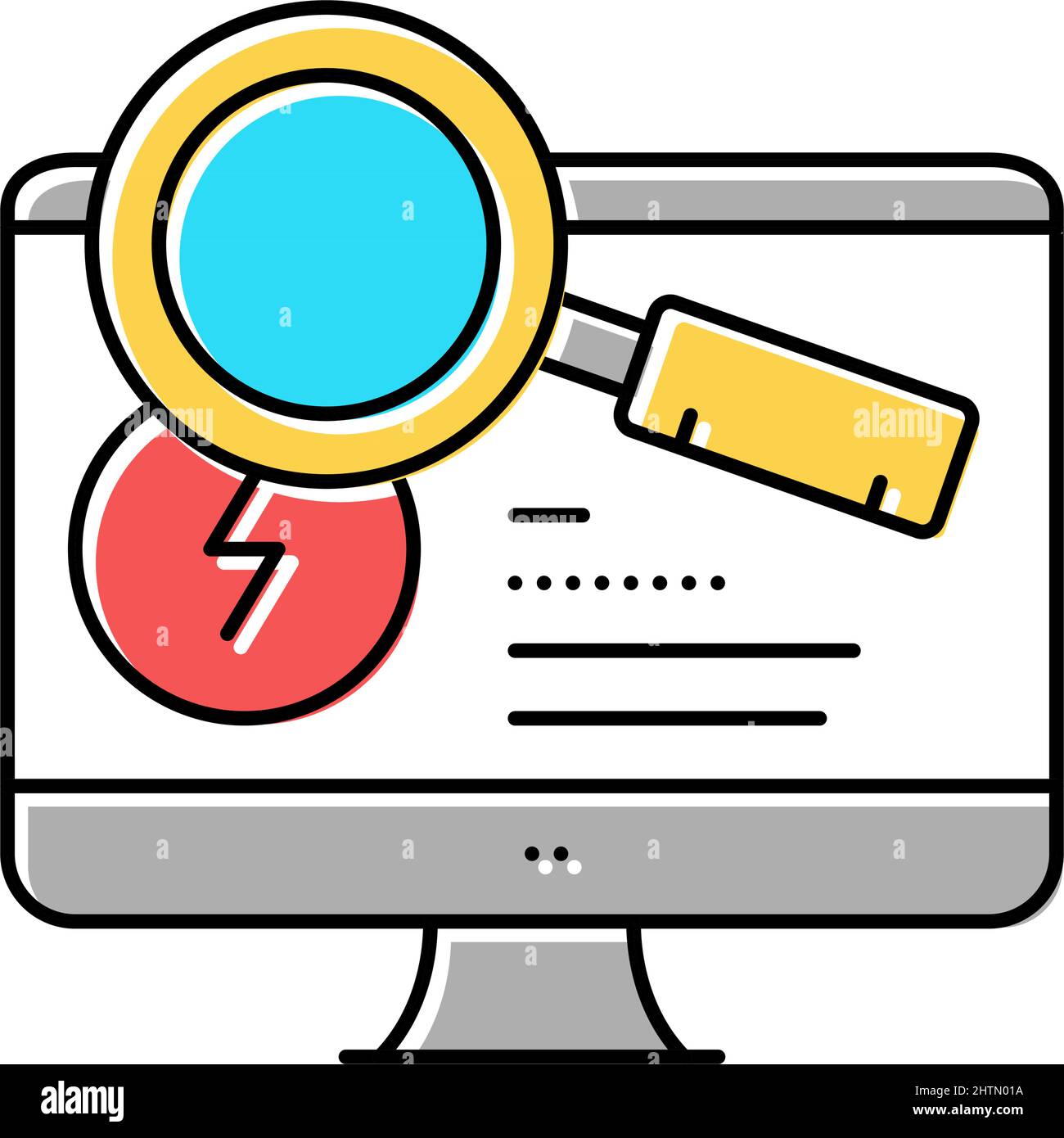 research computer incident color icon vector illustration Stock Vector ...