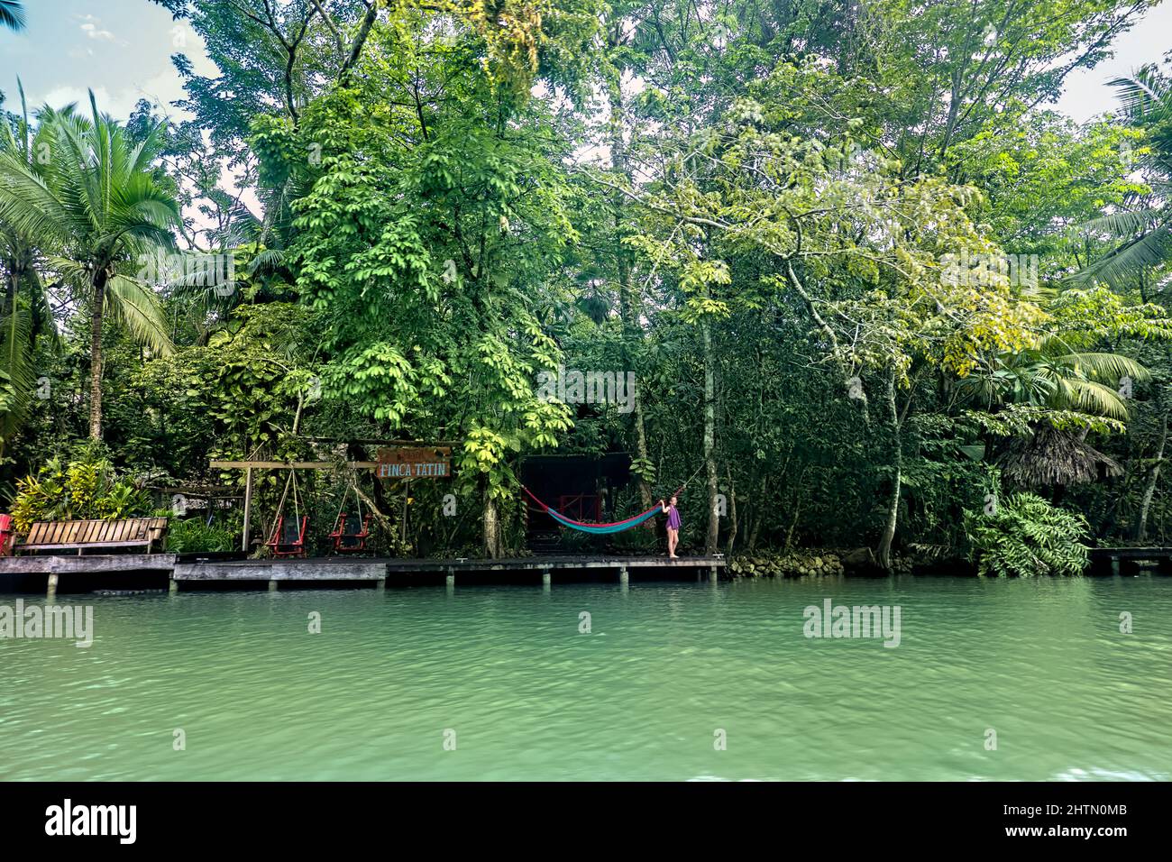 Rustic jungle resort on the Rio Dulce, Guatemala Stock Photo - Alamy