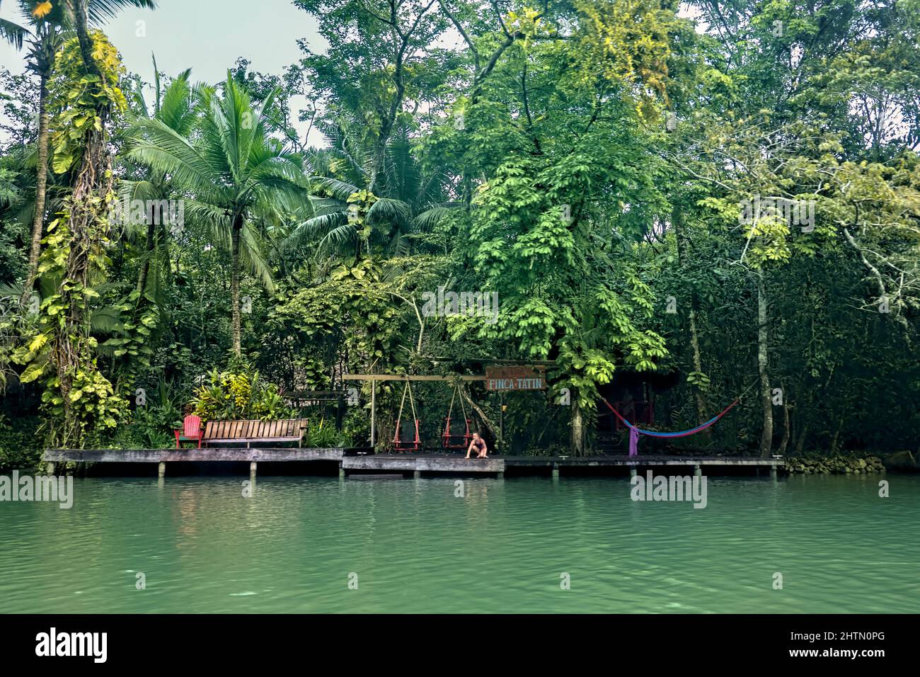 Rustic jungle resort on the Rio Dulce, Guatemala Stock Photo - Alamy