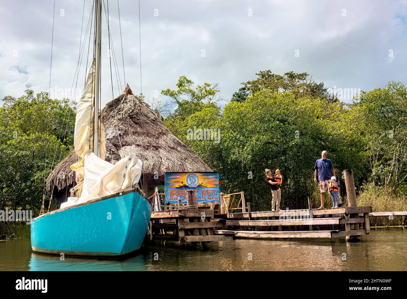 Rustic jungle resort on the Rio Dulce, Guatemala Stock Photo - Alamy