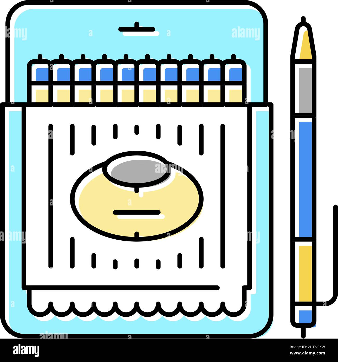 blue ballpoint pen color icon vector illustration Stock Vector Image ...