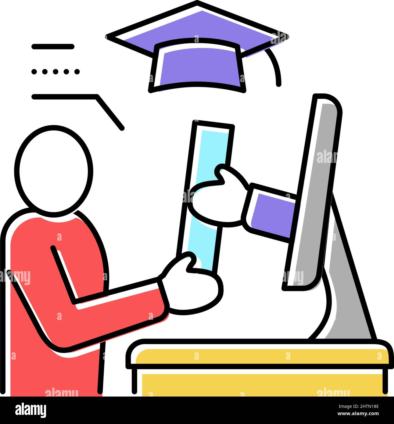 online graduate color icon vector illustration Stock Vector Image & Art ...