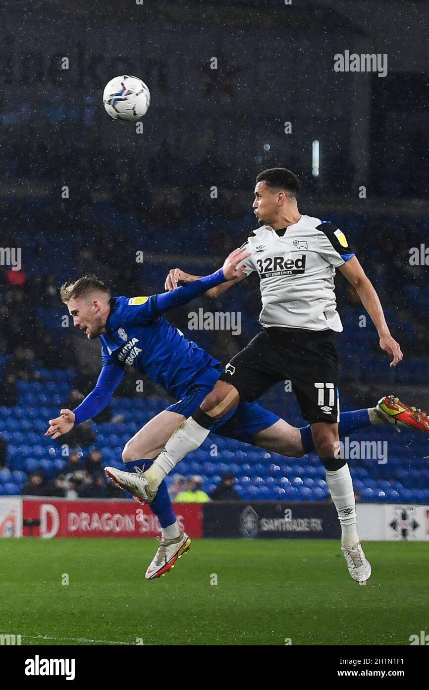 Ravel Morrison #11 of Derby County and Tommy Doyle #22 of Cardiff City ...