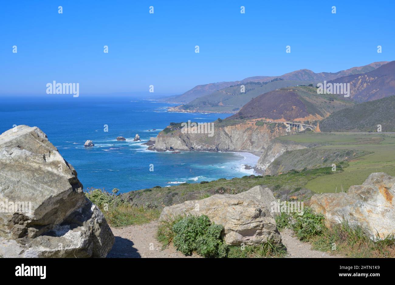 Iconic Highway 1 along the amazing Big Sur coast, Monterey county CA ...