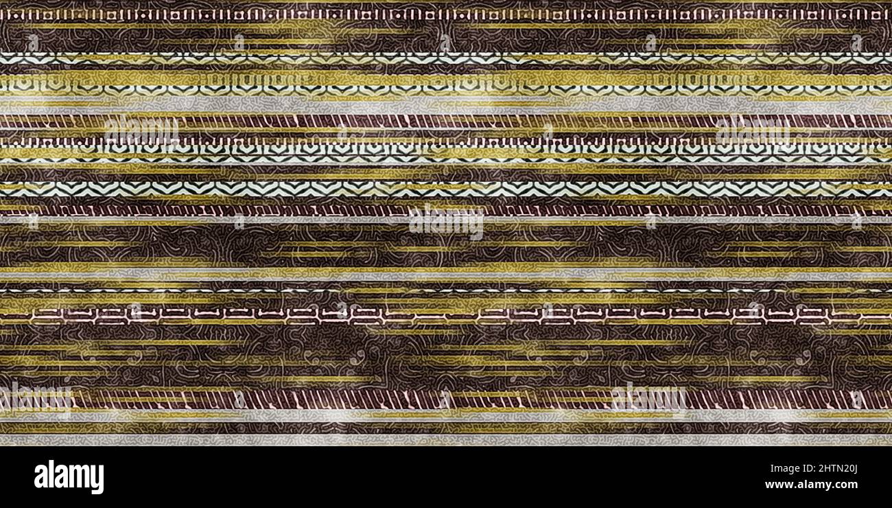 Seamless tribal ethnic stripe grungy border surface pattern design for ...