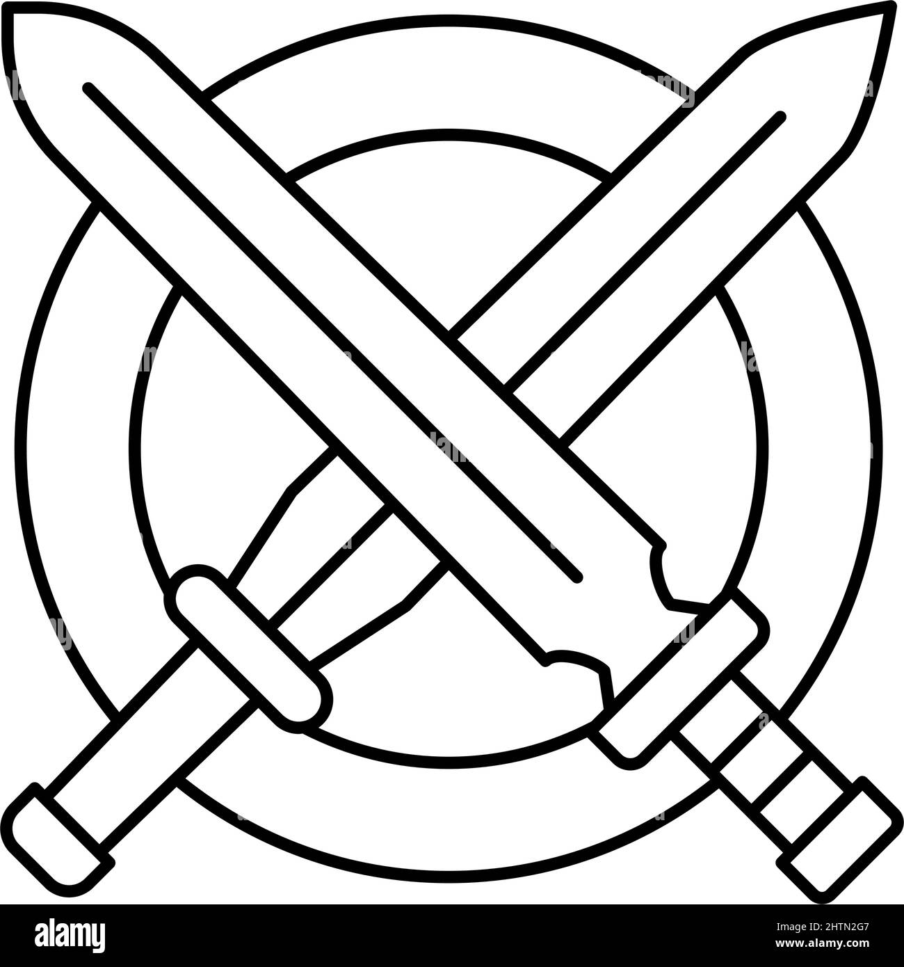 crossed sword ancient greece line icon vector illustration Stock Vector ...