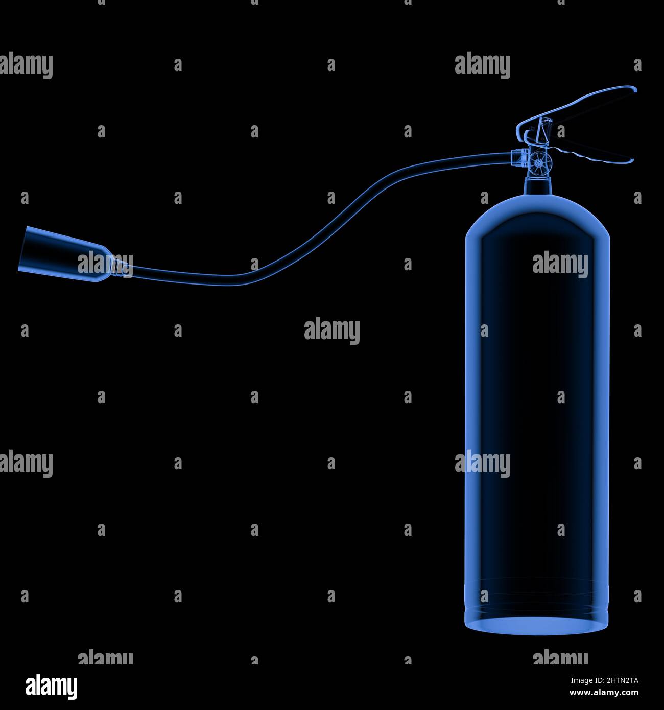 3d rendering x-ray fire extinguisher on black background Stock Photo ...