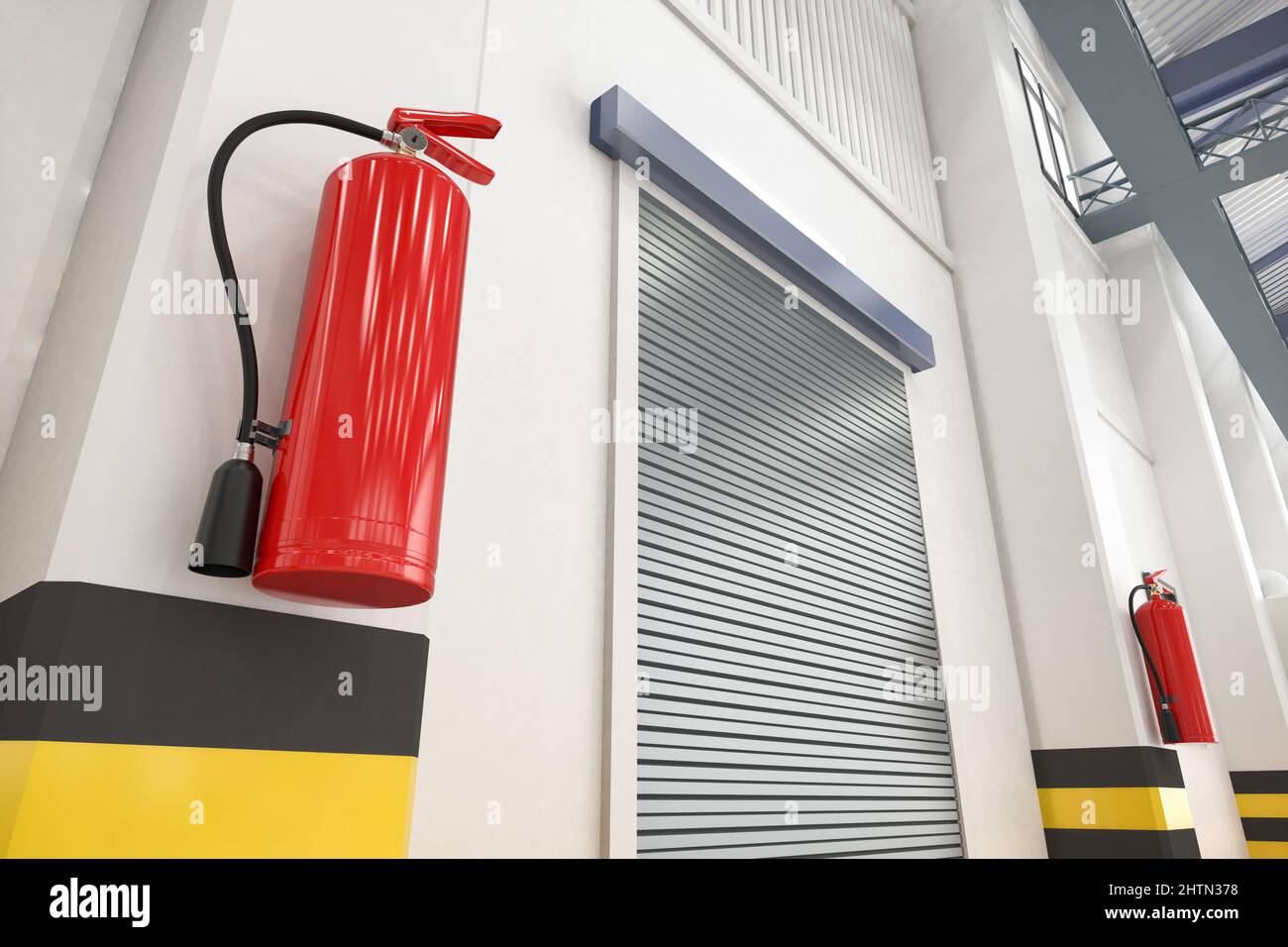 3d rendering fire extinguisher in factory Stock Photo - Alamy