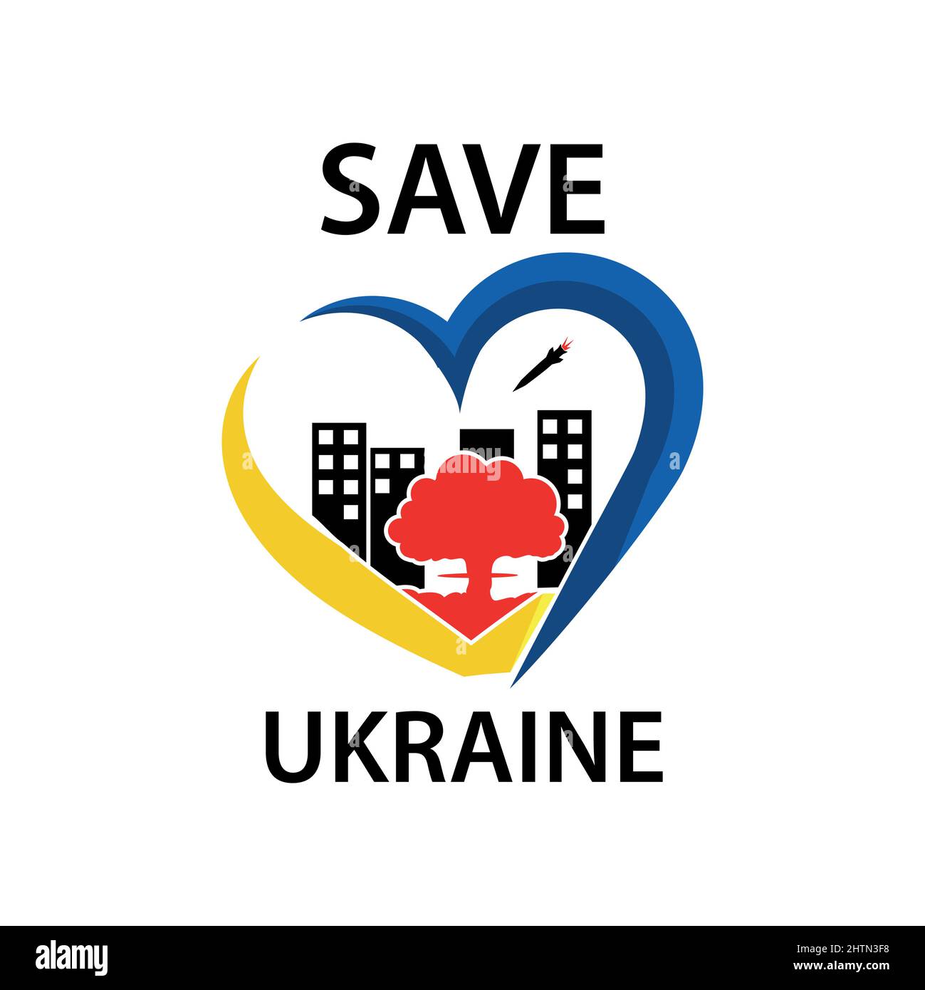 Save Ukraine with love icon. Vector Illustration on white background ...