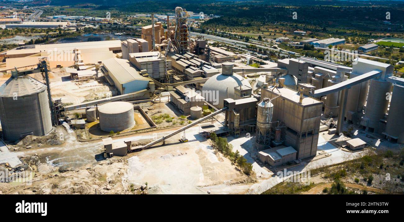 Top view of a cement factory Stock Photo - Alamy