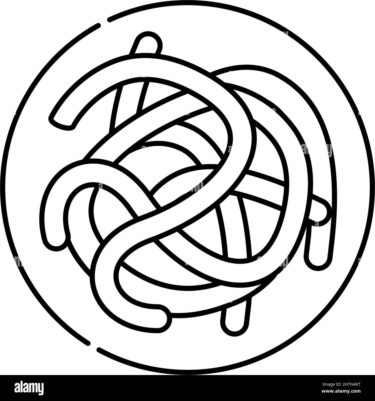 parasitic worms ascaris line icon vector illustration Stock Vector ...