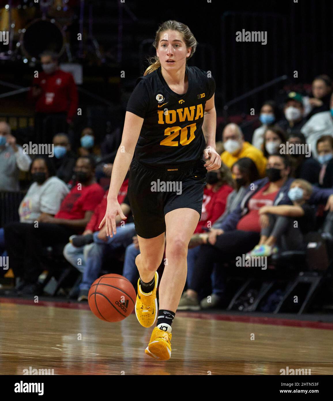 February 24, 2022, Piscataway, New Jersey, USA: Iowa Hawkeyes guard ...