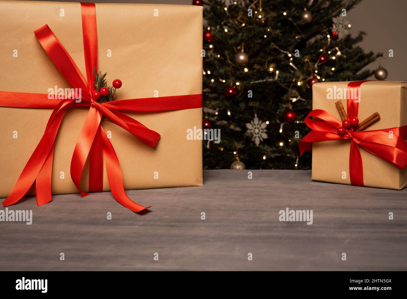 Christmas gift boxes Stock Photo - Alamy