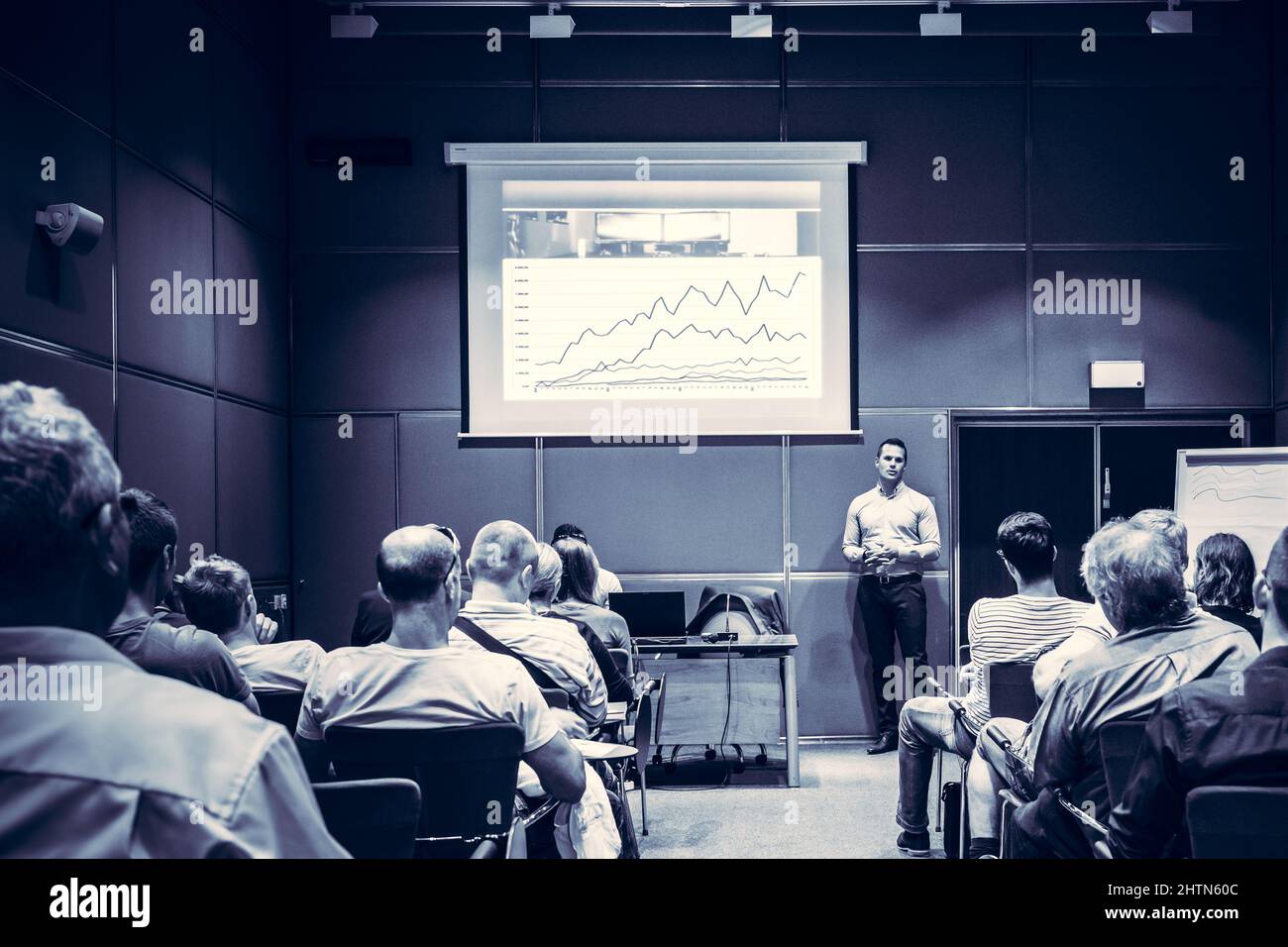 Business speaker giving talk at business conference event Stock Photo ...