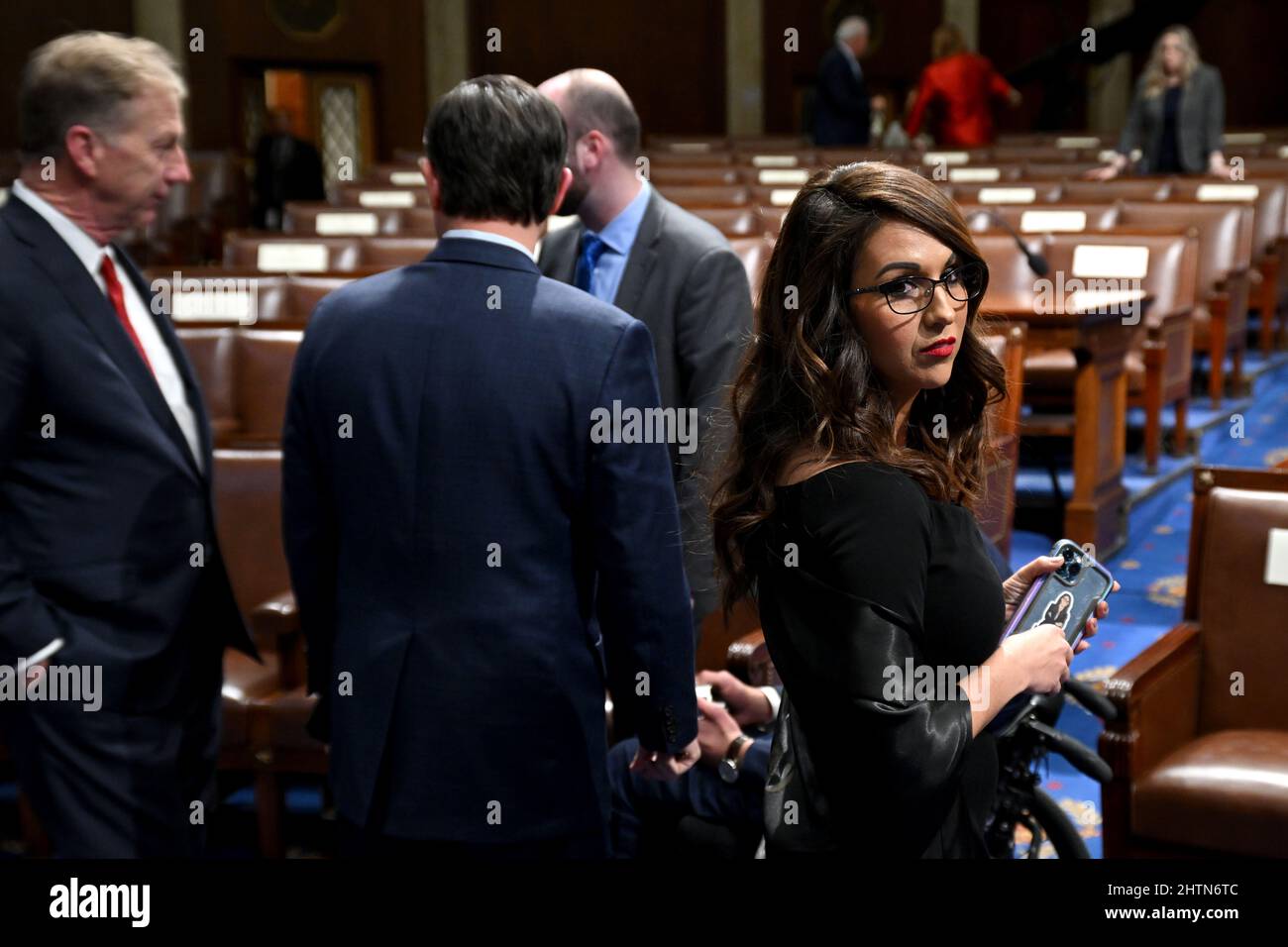 US Representative Lauren Boebert (R-CO) (R) arrives to the State of the ...